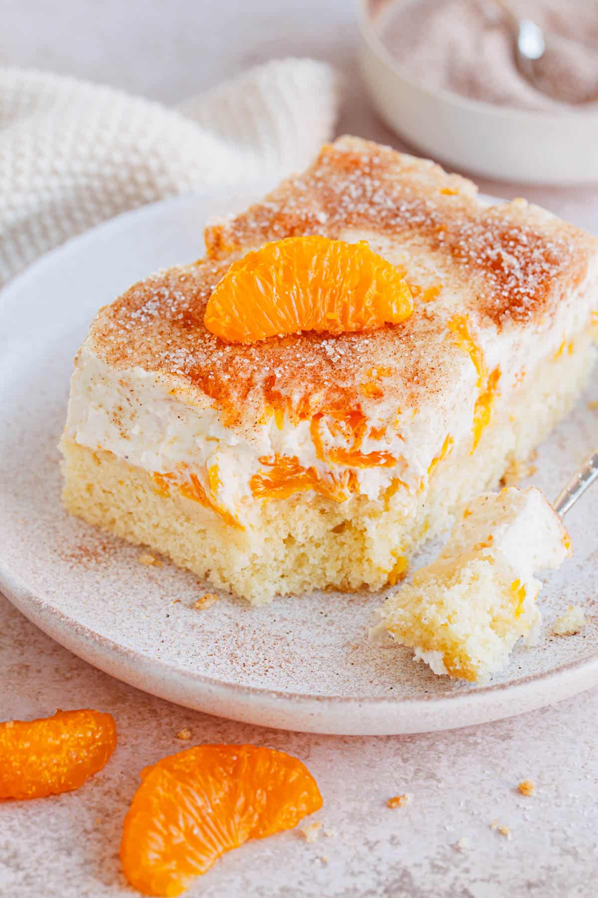 Schneller Schmandkuchen mit Mandarinen vom Blech